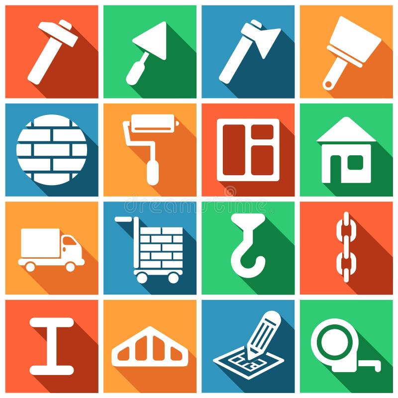 Construction icons stock illustration. Illustration of brush - 61554711