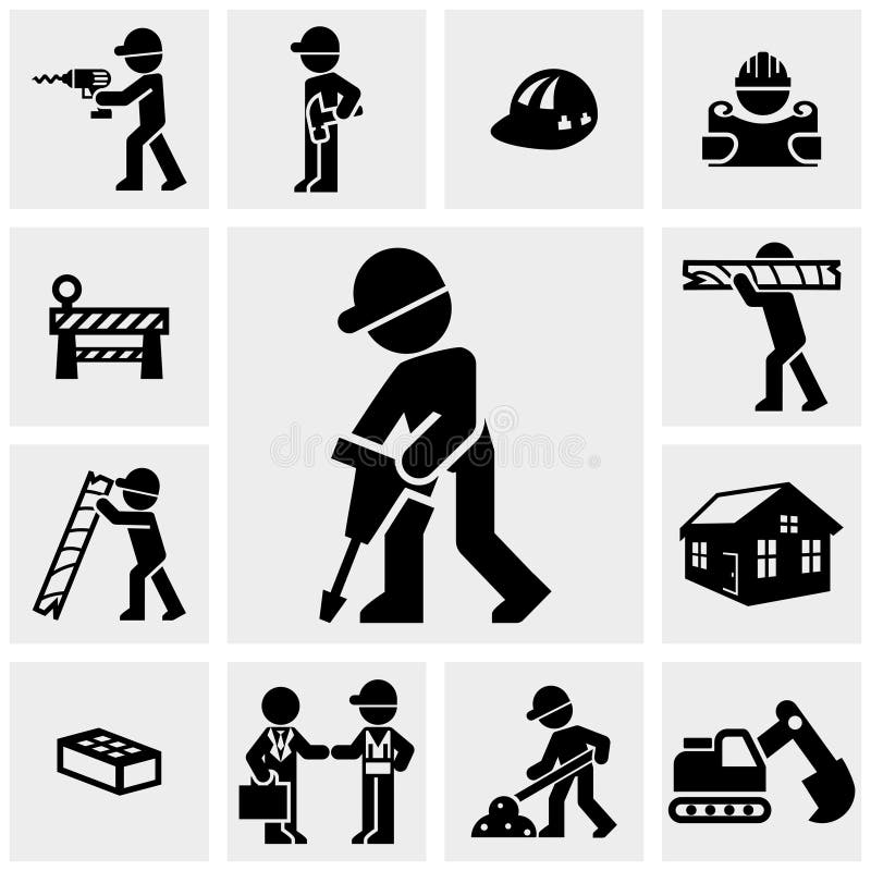 Engineering Vector Icons Set on Gray Stock Vector - Illustration of ...