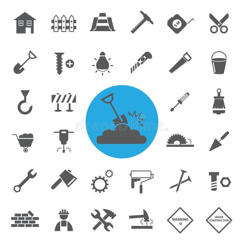 Construction Icons set. stock illustration. Illustration of repairing ...