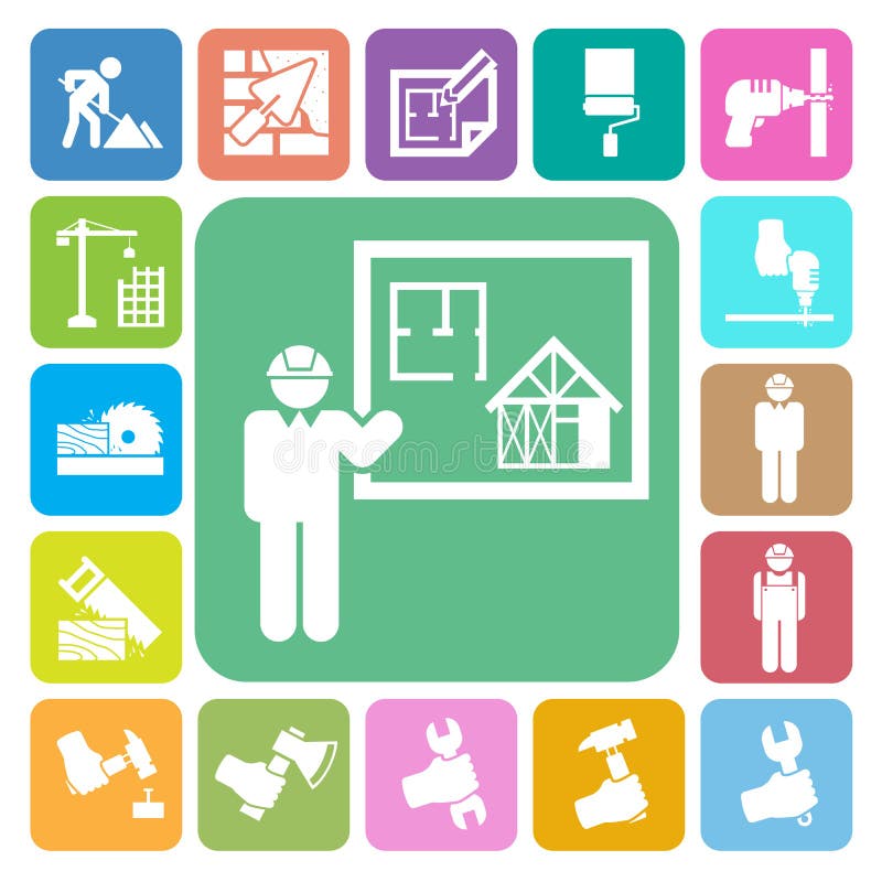 Construction Icons set stock vector. Illustration of icons - 35306193