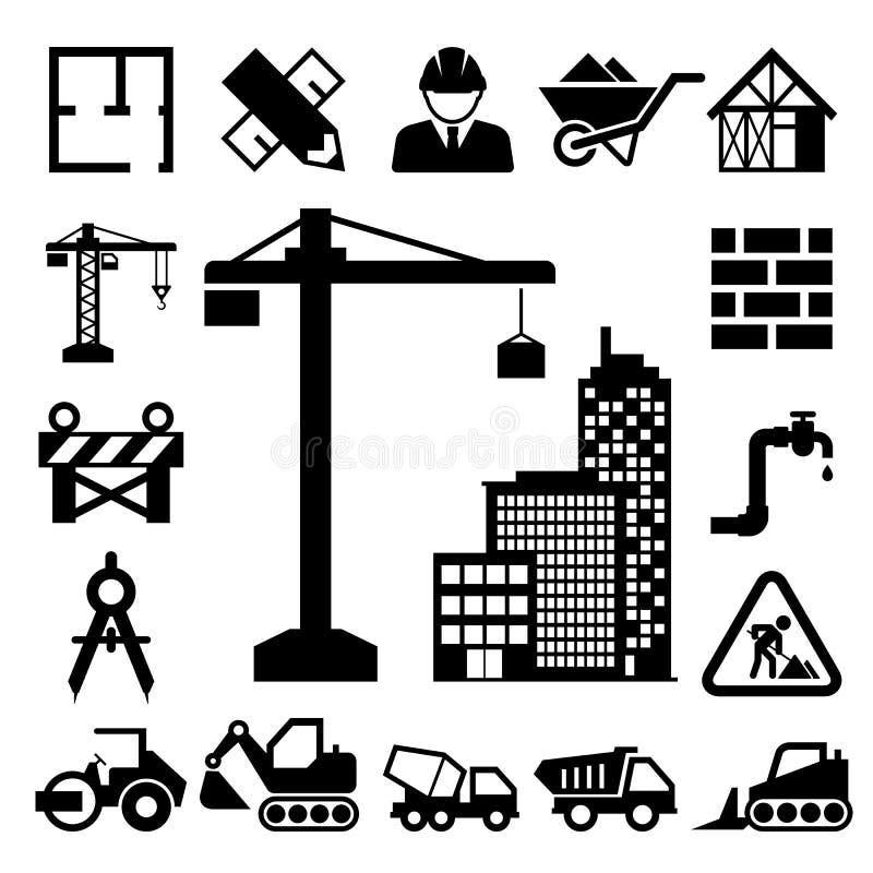 Construction Icons set stock vector. Illustration of icons - 35306193