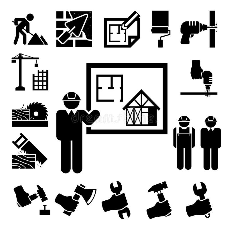 Construction Icons set stock vector. Illustration of icons - 35306193