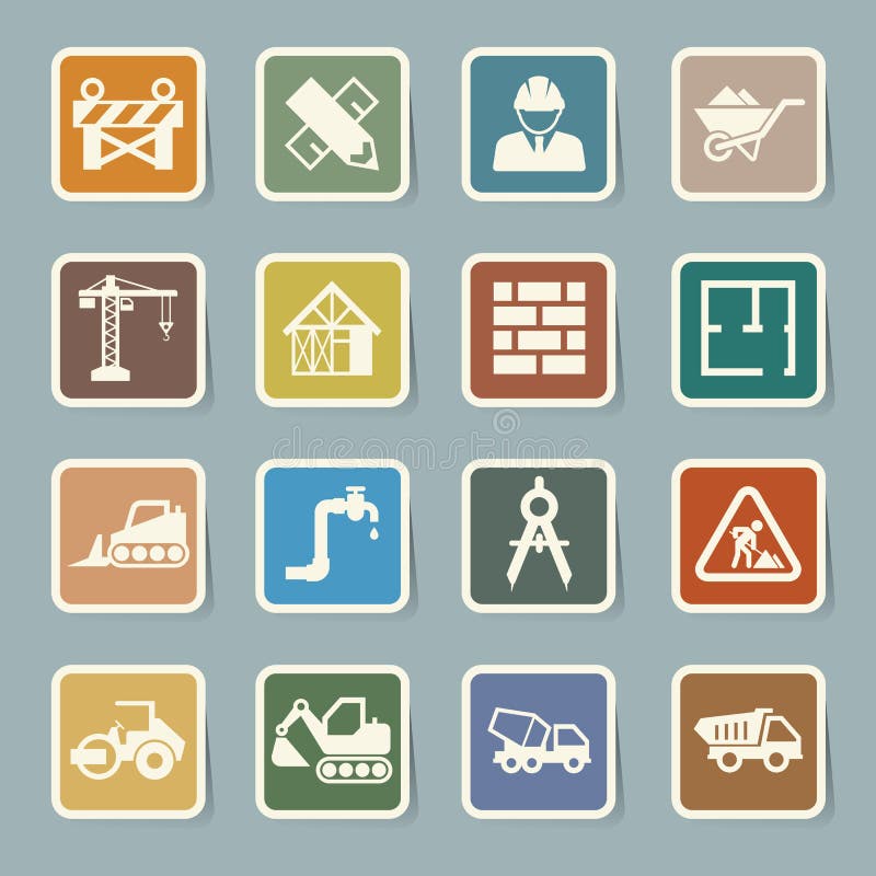 Construction Icons set stock vector. Illustration of icons - 35306193