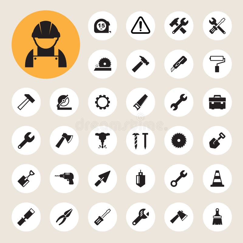 Construction Icons set stock vector. Illustration of icons - 35306193