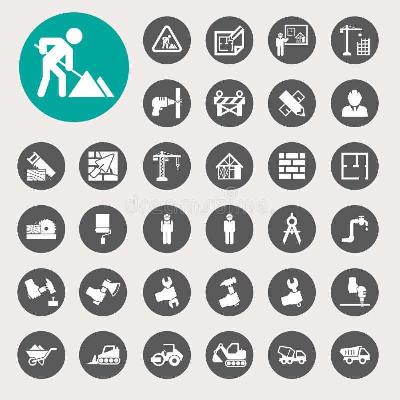 Construction Icons set stock vector. Illustration of icons - 35306193