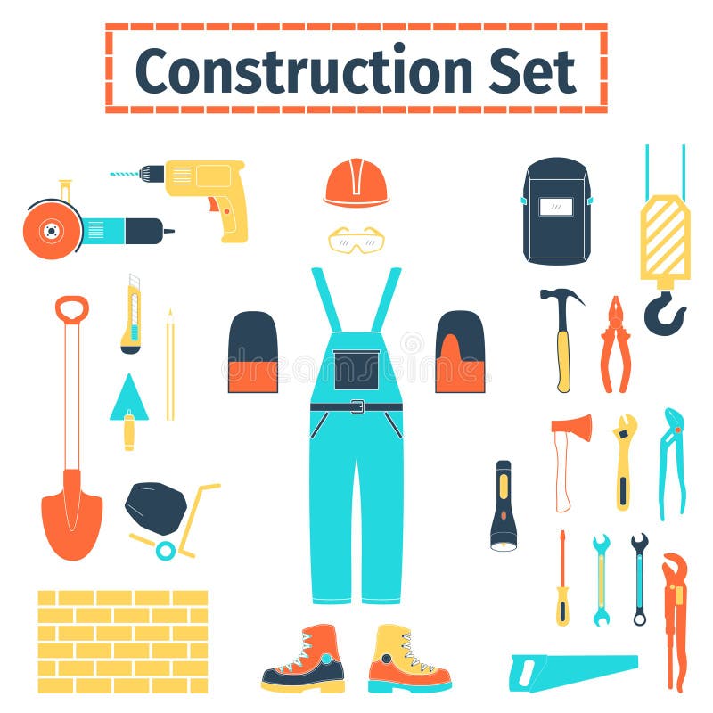Construction icons set stock vector. Illustration of metal - 62504903