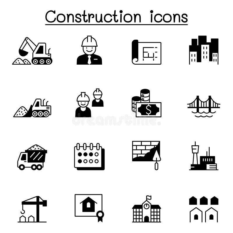 Construction Icons Set Vector Illustration Graphic Design Stock Vector ...