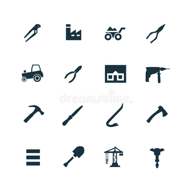 Construction icons set stock vector. Illustration of concrete - 52612558