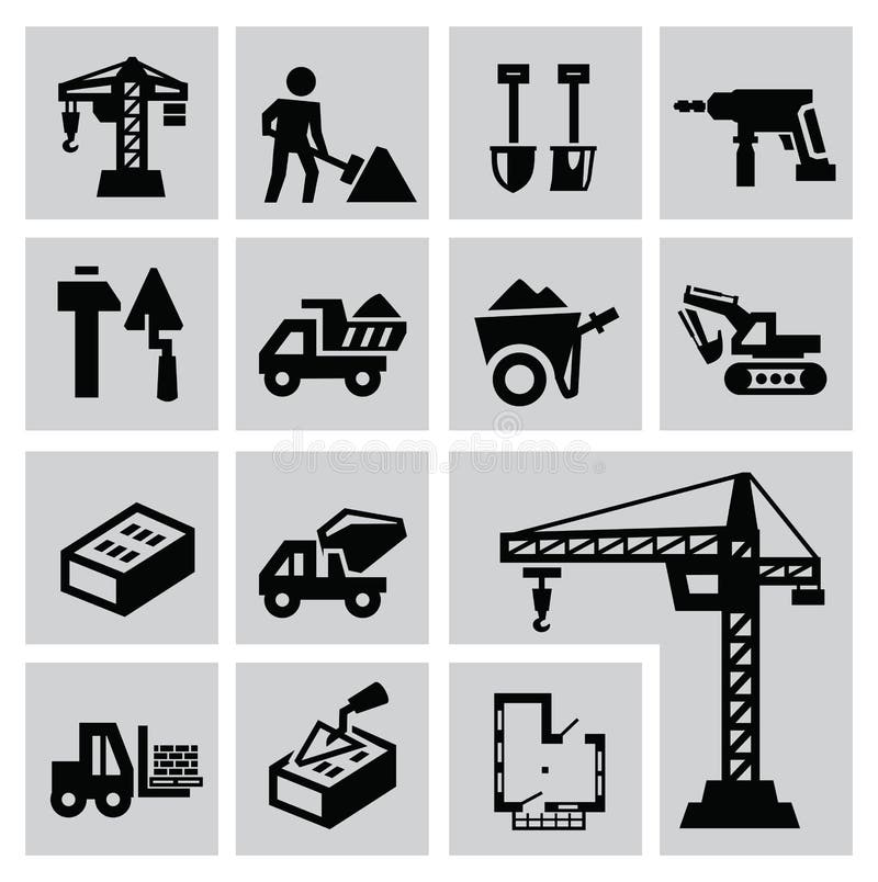 Architecture Construction Building Icon Set. Stock Vector ...