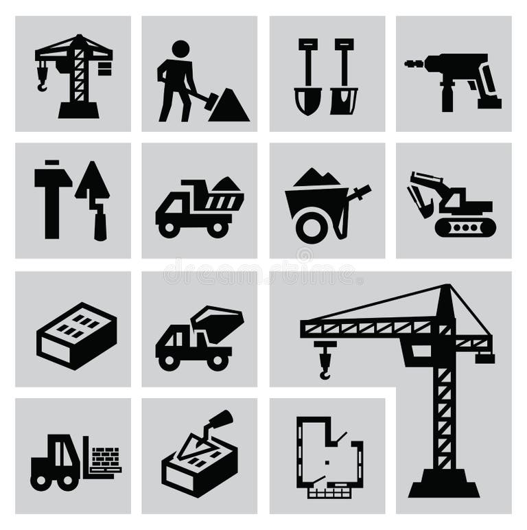 Construction Icon Set Gray Stock Illustrations – 5,052 Construction ...