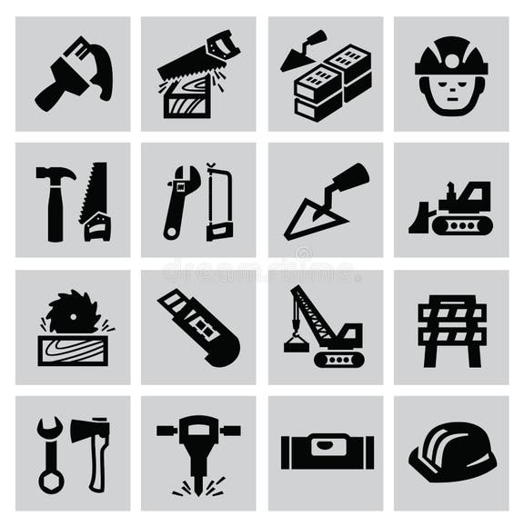 Construction Icon Set Gray Stock Illustrations – 5,052 Construction ...
