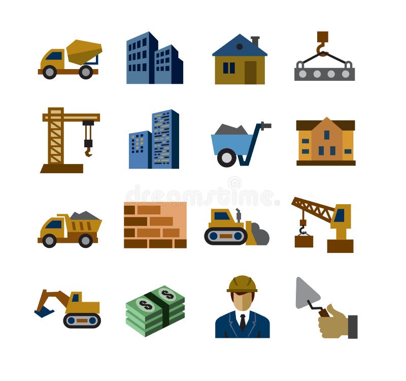 Construction icons stock vector. Illustration of apartment - 28141594