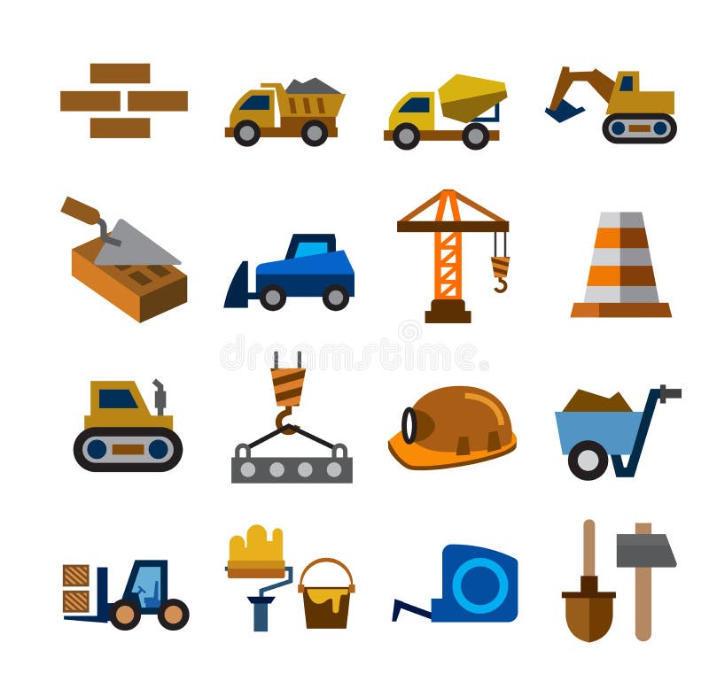 Construction icons stock vector. Illustration of apartment - 28141594