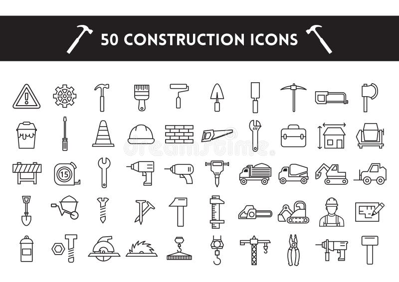 Construction Icons. Vector Illustration Decorative Design Stock Vector ...
