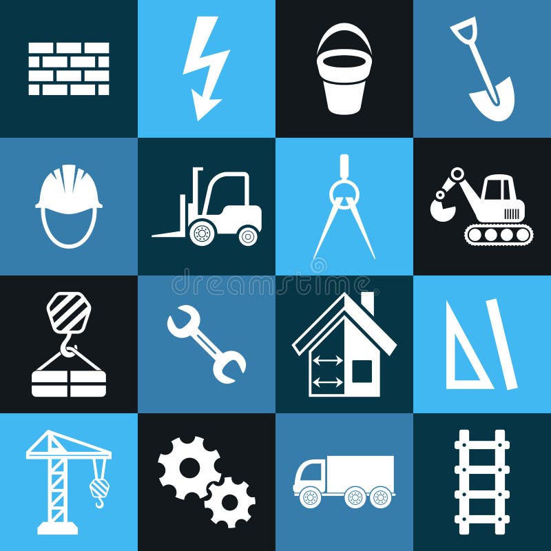 Construction icons stock vector. Illustration of crane - 45278946