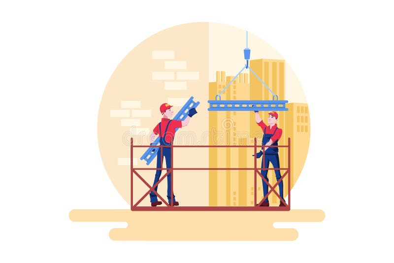 Construction Illustration Concept. Flat Illustration Isolated on White ...