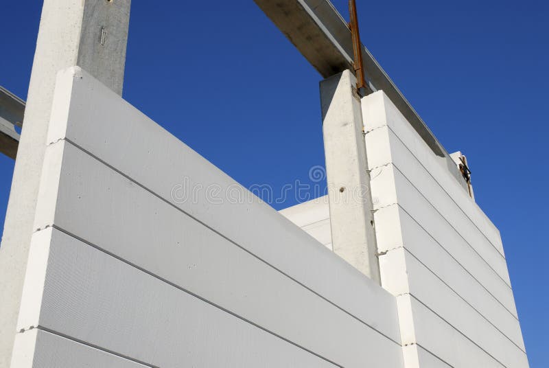 Construction of Industrial Building with Blocks Stock Photo - Image of ...