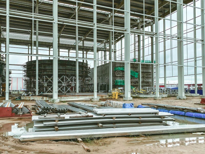 Red Metal Structures, Wheel Supports for Pipes, Pipeline Trestle from ...