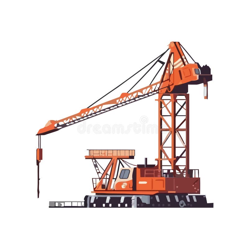 Construction Industry Activity Crane Stock Vector - Illustration of ...