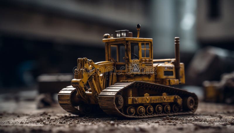 Construction Industry Activity Heavy Machinery Digging Dirt with ...