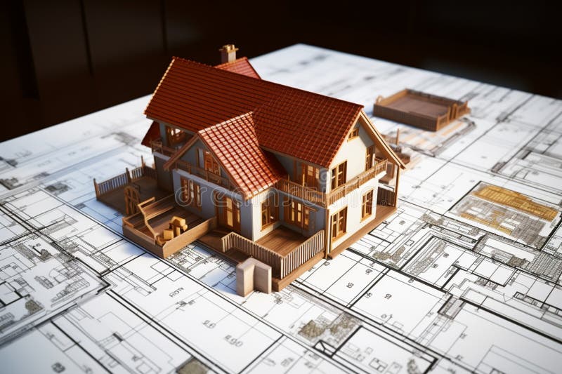 Construction Industry Concept Building House and Project Plans Stock ...