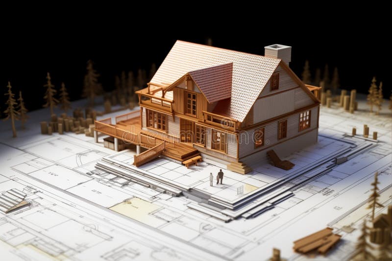 Construction Industry Concept Building House and Project Plans Stock ...