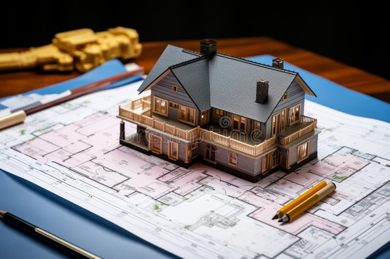 Construction Industry Concept Building House and Project Plans Stock ...