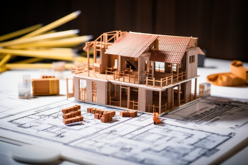 Construction Industry Concept Building House and Project Plans Stock ...