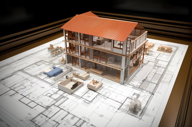 Construction Industry Concept Building House and Project Plans Stock ...