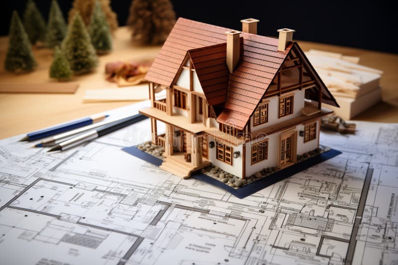 Construction Industry Concept Building House and Project Plans Stock ...