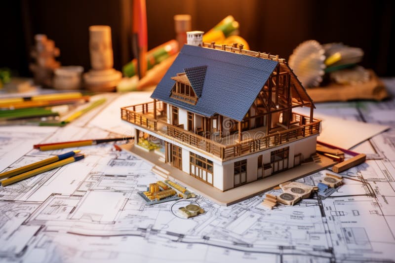 Construction Industry Concept Building House and Project Plans Stock ...