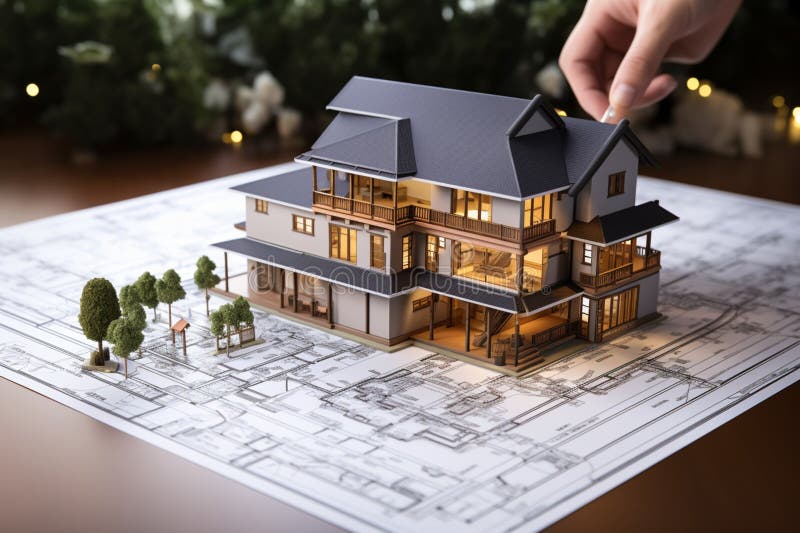 Construction Industry Concept Building House and Project Plans Stock ...