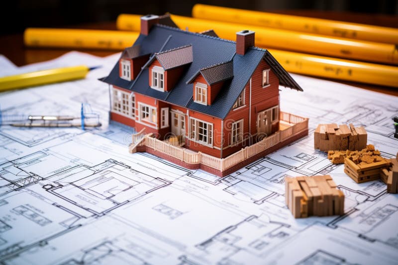 Construction Industry Concept Building House and Project Plans Stock ...