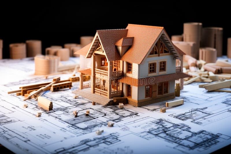 Construction Industry Concept Building House and Project Plans Stock ...