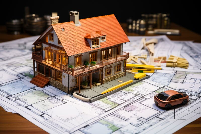 Construction Industry Concept Building House and Project Plans Stock ...