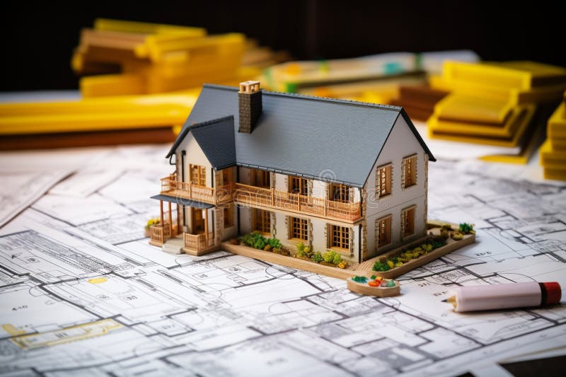 Construction Industry Concept Building House and Project Plans Stock ...