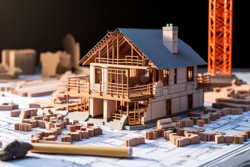 Construction Industry Concept Building House and Project Plans Stock ...