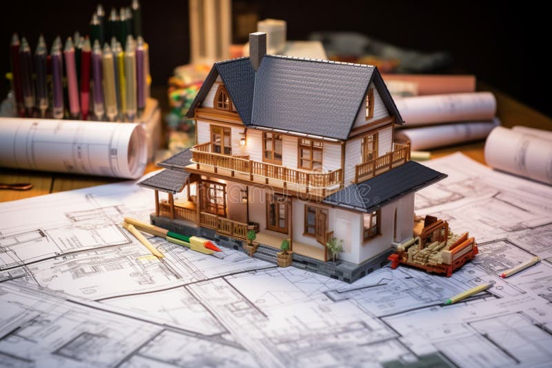 Construction Industry Concept Building House and Project Plans Stock ...