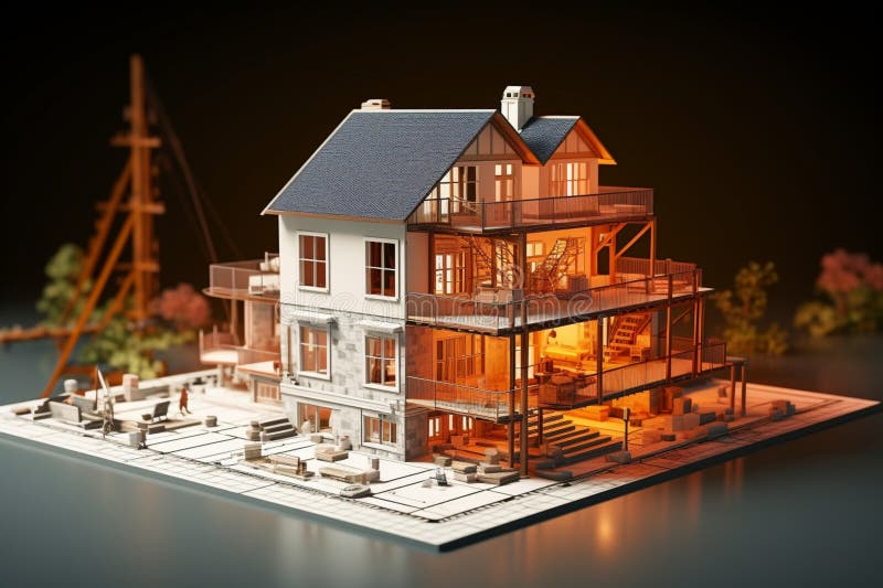 Construction Industry Concept Building House and Project Plans Stock ...