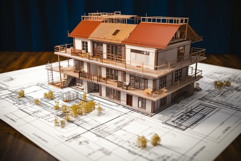 Construction Industry Concept Building House and Project Plans Stock ...