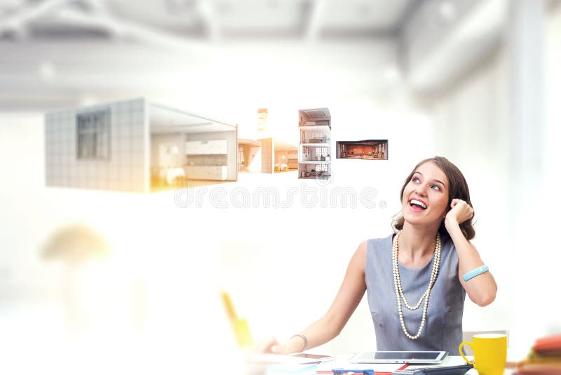 Construction Industry Concept . Mixed Media Stock Image - Image of plan ...