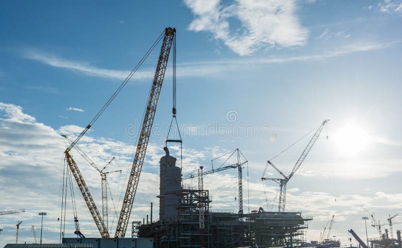 Construction Industry Oil Rig Refinery Working Site Stock Photo - Image ...