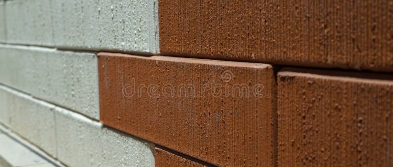 Construction Industry, White-brown Brick Wall, Building Material Stock ...