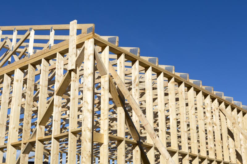 Construction Industry Wood Lumber Residential Home Stock Image - Image ...