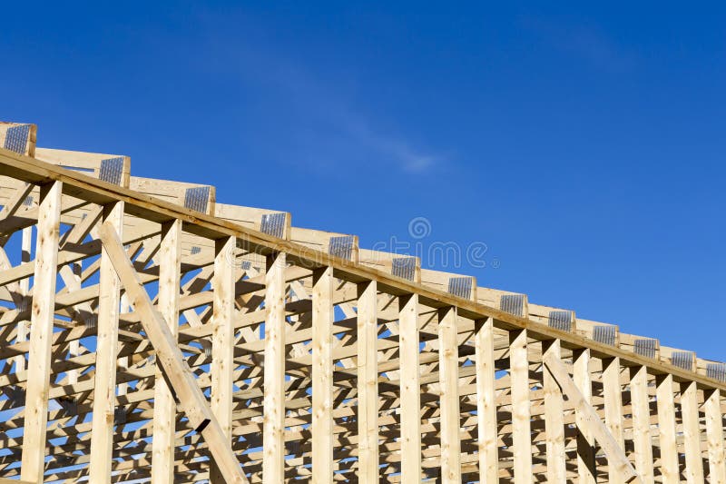 Construction Industry Wood Lumber Residential Home Stock Photo - Image ...