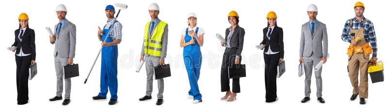 Construction Industry Workers Set Stock Photo - Image of employee ...