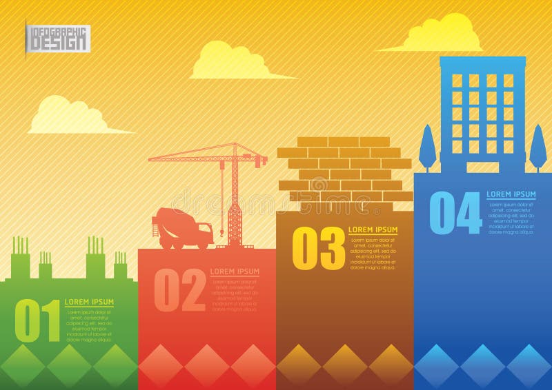 Construction Infographic. Vector Illustration Decorative Design Stock ...