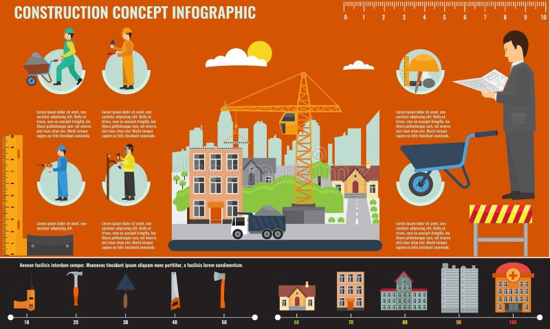 Construction Infographics Set Stock Vector - Illustration of ...