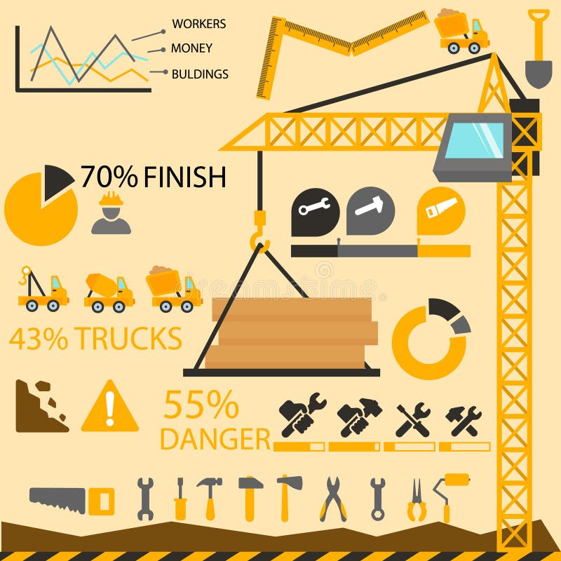 Construction Information Graphics, Construction Elements Stock Vector ...