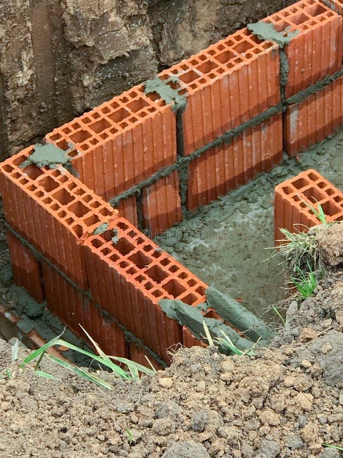 Construction of an Inspection Chamber with Hollow Ceramics Stock Image ...